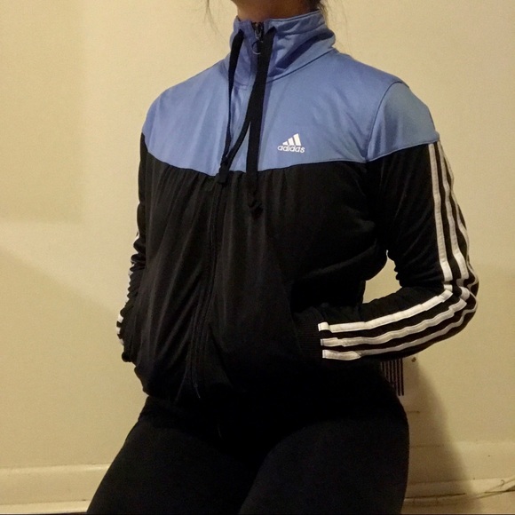 adidas | Jackets & Coats | Adidas Jacket Black And Blue | Poshmark